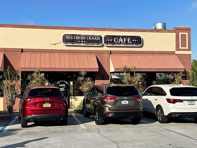 The unassuming exterior of Southern Charm Cafe hides culinary treasures that would make any Southern grandmother proud. Florida sunshine and Southern comfort food—what more could you ask for?