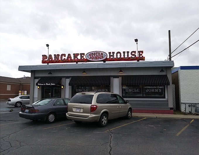 The unassuming exterior of Uncle John's Pancake House stands like a breakfast beacon on Central Avenue, promising culinary comfort to Toledo locals and hungry travelers alike.