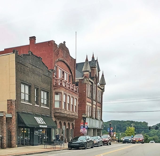 Theo's Restaurant stands proudly on Cambridge's historic downtown strip, its classic black awning a beacon for hungry travelers seeking authentic local flavor.