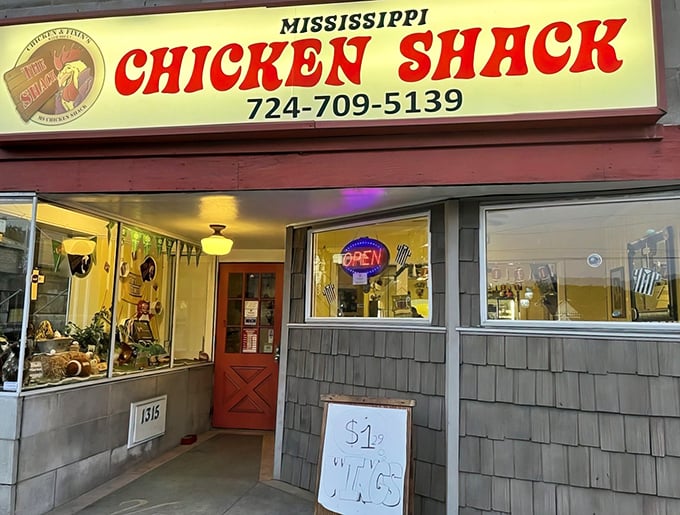 The unassuming exterior of Mississippi Chicken Shack beckons with its bright signage and humble charm—proof that culinary treasures often hide in plain sight.
