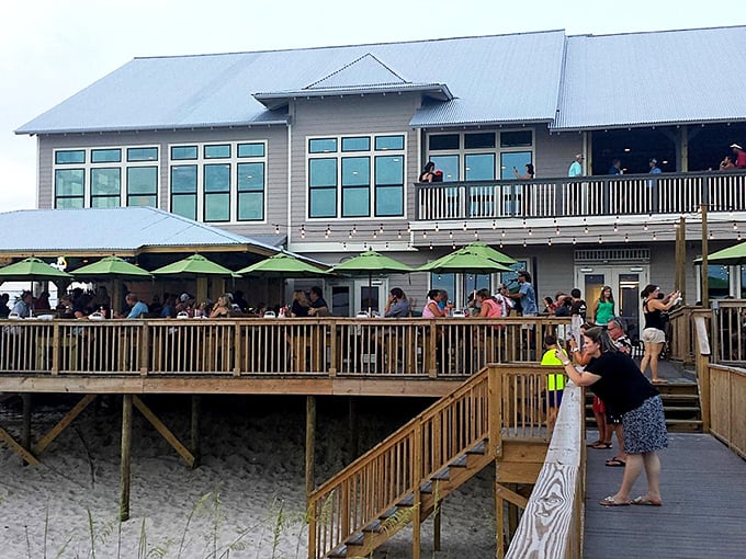 Perched right on Panama City Beach's sugar-white sands, Runaway Island's expansive deck offers dining with your toes practically in the Gulf.