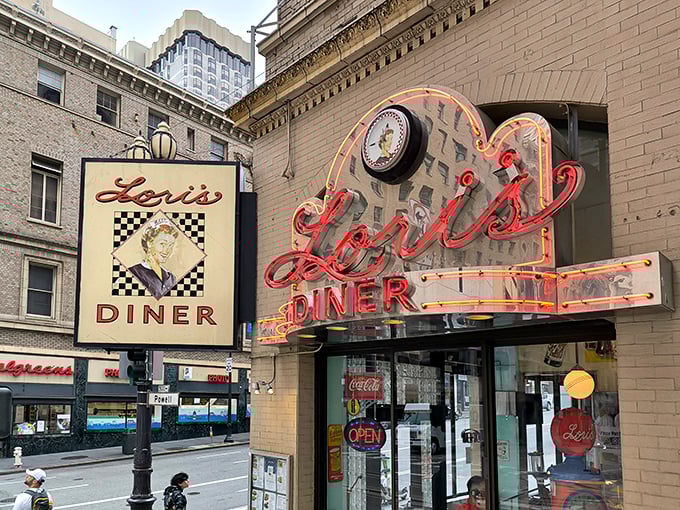 That neon sign isn't just advertising—it's a time machine. One glimpse and you're transported to an era when "fast food" meant the waitress had good shoes.