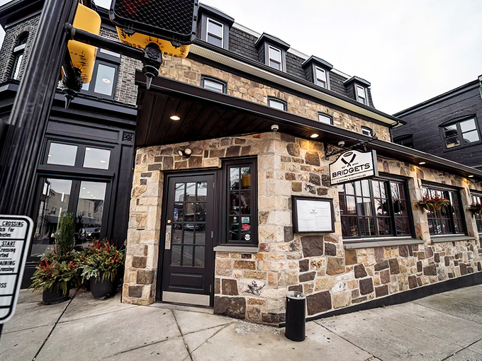 The stone façade of Bridget's Steakhouse in Ambler welcomes you like an old friend with a new secret. Rustic elegance at its finest.