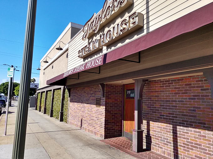 A classic brick façade that whispers, "We were here before kale was cool, and we'll be here long after."