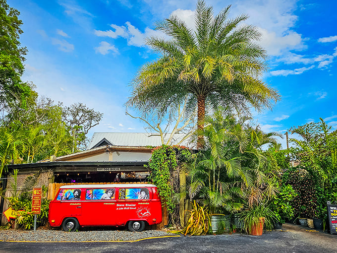 The historic building's charming exterior might fool you into thinking it's just another quaint Florida spot—until the aroma of slow-smoked meats changes your mind completely.