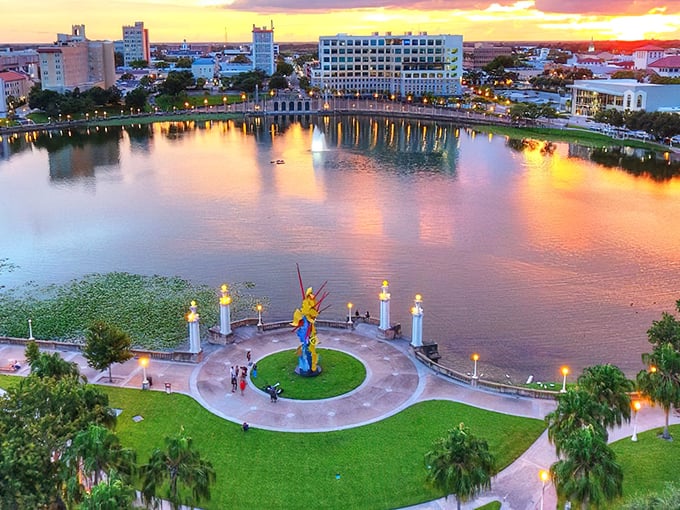 Lake Eola's sunset transforms Winter Haven's skyline into a watercolor painting that no Instagram filter could possibly improve upon.