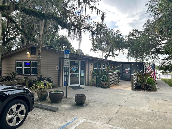 Don't let the modest facade fool you – Captain's BBQ in Palm Coast proves that extraordinary culinary experiences often hide in plain sight among the Spanish moss.