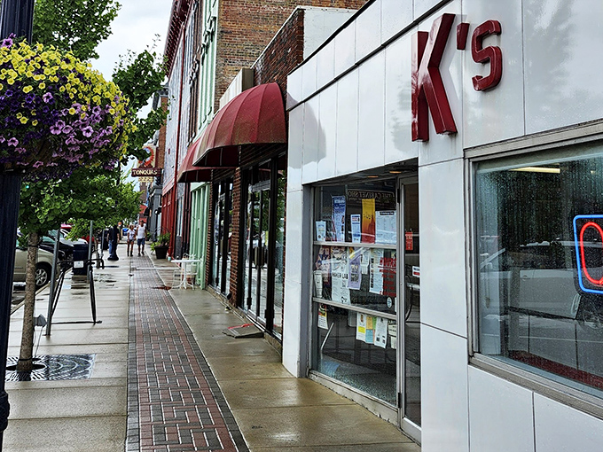 The iconic white facade with bold red "K's" lettering isn't trying to impress anyone—it doesn't need to. This unassuming storefront has been stopping traffic in Troy for decades.
