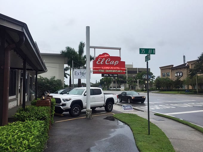 El Cap's unassuming brick exterior hides a burger paradise that locals have treasured for decades. Sometimes the best things come in modest packages.