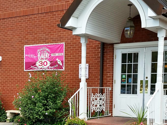 The charming brick façade and welcoming white entryway set the stage for a bakery that’s been delighting locals for decades.