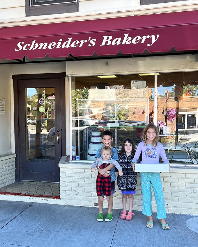 That signature red awning isn't just a sunshade—it's a beacon calling sweet-toothed pilgrims from across Ohio to donut nirvana.