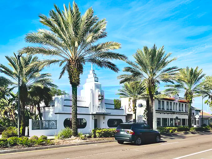 Art deco elegance meets Florida sunshine along Ormond's historic downtown strip, where palm trees stand guard over buildings that have stories to tell.