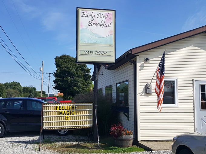 This unassuming white building in St. Louisville might not stop traffic, but the breakfast inside will stop you in your tracks.