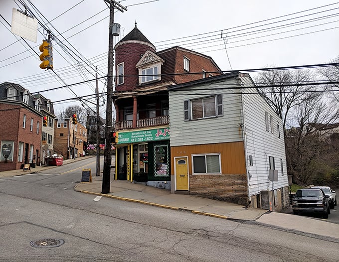 J & J's sits on a classic Pittsburgh slope, where the unassuming exterior hides culinary treasures within. A true neighborhood fixture that's weathered decades of change.