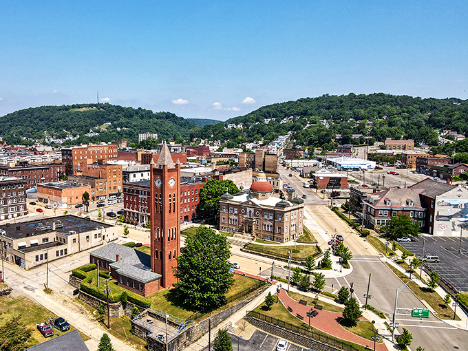 East Liverpool's skyline offers a perfect blend of historic architecture and natural beauty, with rolling hills embracing this once-mighty pottery capital.