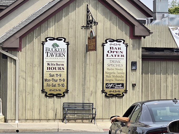 The sign says it all: food, spirits, and that small-town charm that chain restaurants forgot existed.