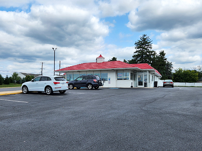The iconic red roof of Speck's Drive-In stands as a beacon of hope for the hungry traveler. Simple, unpretentious, and promising delicious things within.