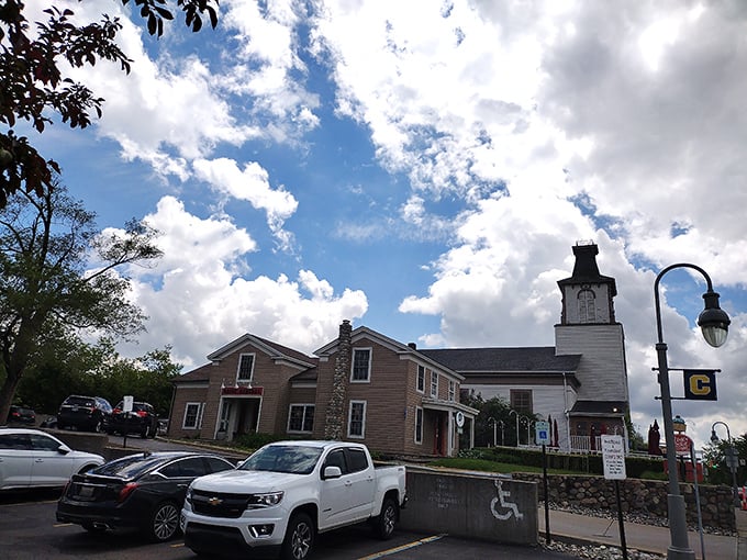 Those dramatic clouds seem to know something special is brewing beneath that charming roofline.