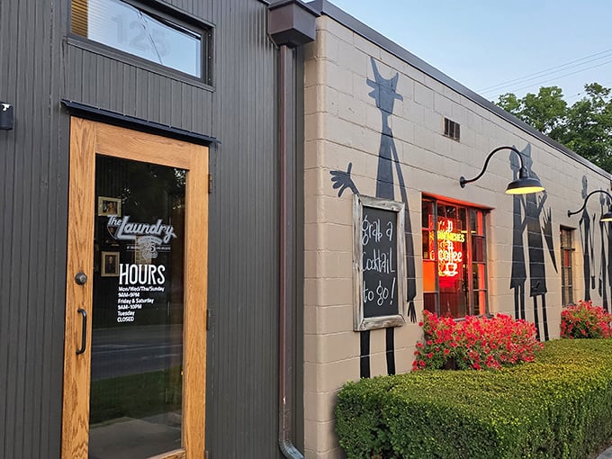 The modern industrial exterior of The Laundry beckons like a culinary lighthouse in downtown Fenton. Who knew doing laundry could look this appetizing?