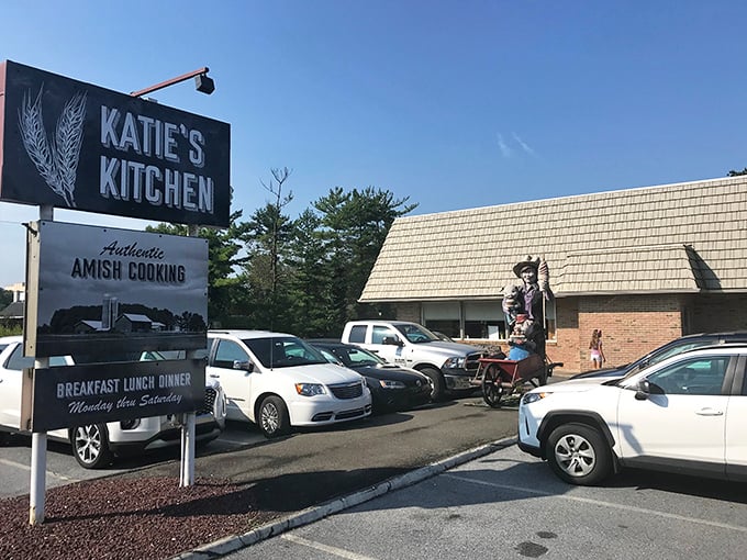 Katie's Kitchen announces itself with understated confidence – the sign promising "Authentic Amish Cooking" isn't just marketing; it's a delicious guarantee waiting to be fulfilled.