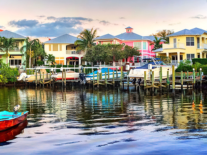 Colorful waterfront homes line Stuart's canals like a Florida postcard come to life, where boats become extensions of living rooms and sunsets paint the water gold.