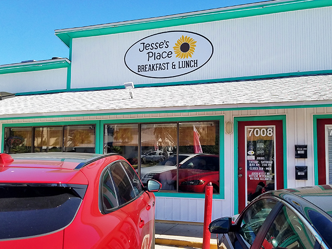 Motorcycles line the entrance of Jesse's Place like loyal patrons waiting for their breakfast fix. When bikers and locals agree on a spot, you know the food's worth the ride.