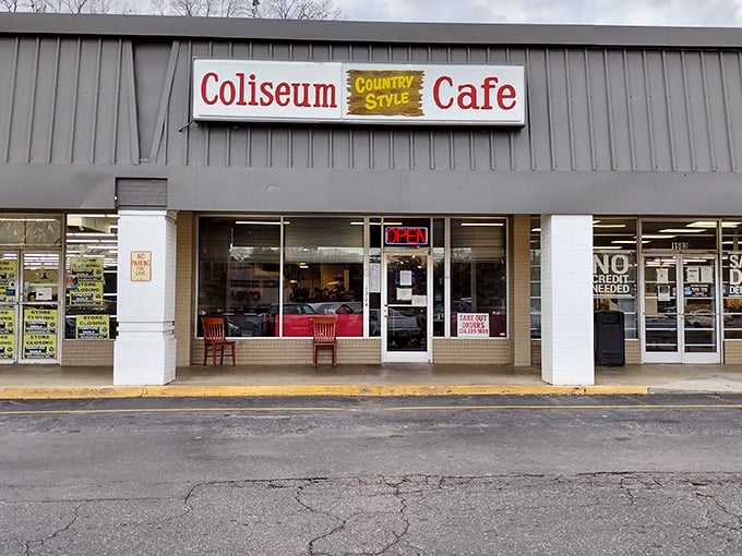 The unassuming storefront of Coliseum Country Cafe beckons hungry travelers with its simple promise of comfort food that speaks directly to your soul.