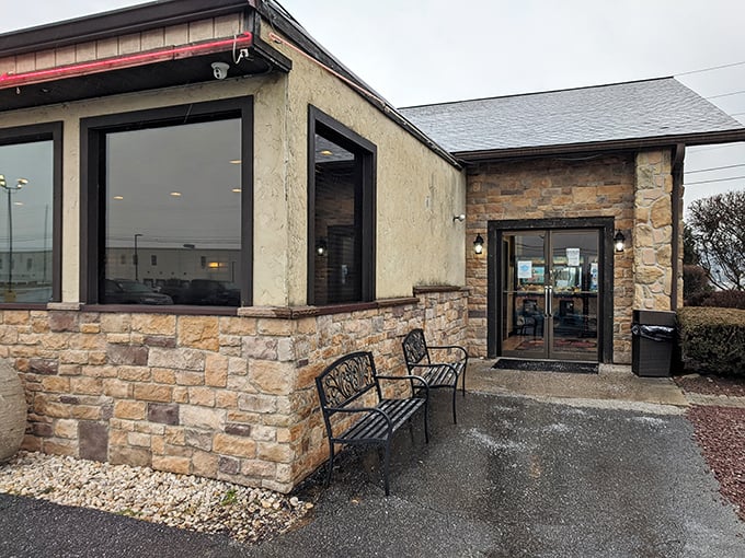 The stone facade of Middlesex Diner stands like a culinary lighthouse on Harrisburg Pike, beckoning hungry travelers with promises of Pennsylvania comfort food classics.