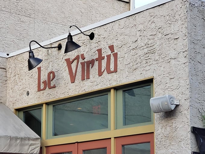 A rainbow arches over Le Virtù's stone façade, as if nature itself is blessing this little slice of Abruzzo in South Philadelphia.