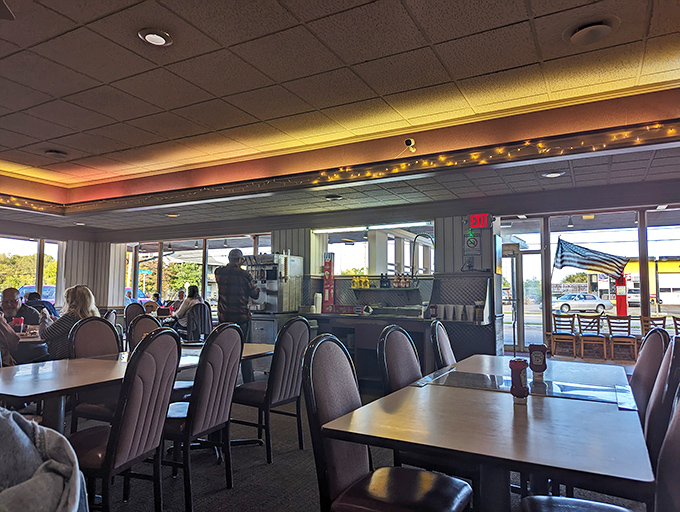 Classic Americana at its finest – Village Inn's dining room invites you in with its unpretentious charm and promise of comfort food glory.