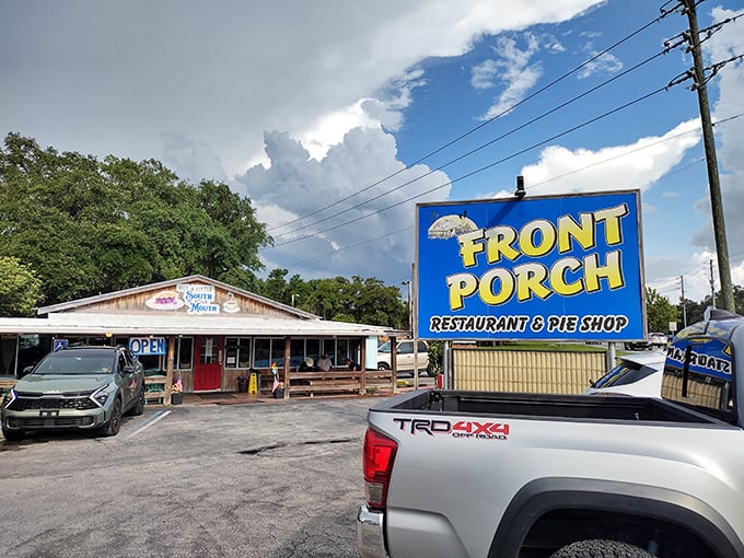 The unassuming exterior of Front Porch Restaurant in Dunnellon might not stop traffic, but locals know this modest building houses culinary treasures worth the detour.