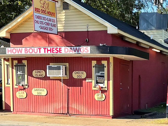 The Li'l Red Dog House stands proudly in Albany, its vibrant red exterior practically shouting "delicious hot dogs inside!" No fancy frills needed.
