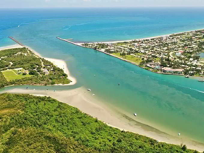 Where turquoise meets emerald – Fort Pierce's inlet creates a natural masterpiece that no filter could improve upon. Mother Nature showing off again.