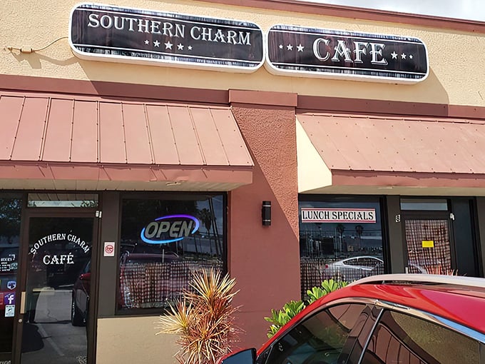 The unassuming exterior of Southern Charm Cafe hides culinary treasures that would make any Southern grandmother proud. Florida sunshine and Southern comfort food—what more could you ask for?