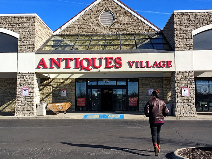Welcome to treasure hunter heaven! Antiques Village's "1st Avenue" beckons with vintage lamps, wooden horses, and countless curiosities waiting to share their stories.