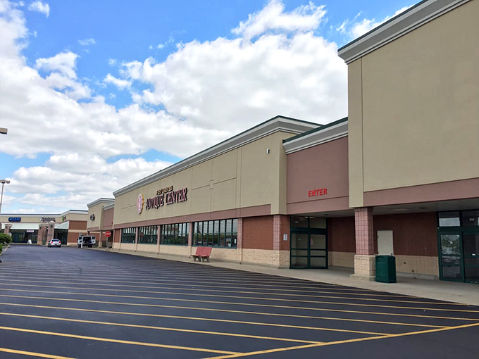 Don't let the unassuming strip mall exterior fool you—inside this treasure trove, your grandmother's attic and a museum had a beautiful baby.