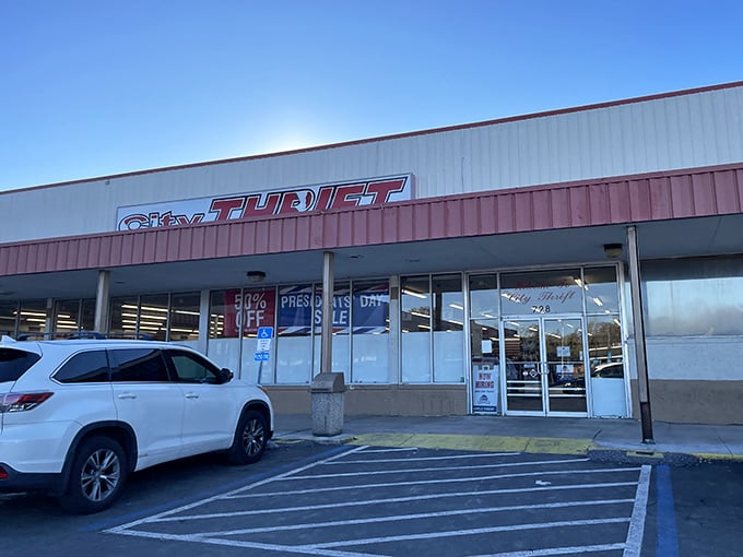 The unassuming exterior of City Thrift belies the treasure trove within, much like that hole-in-the-wall restaurant that serves the best meal of your life.
