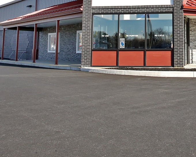 The modern exterior of Ephrata Re-Uzit belies the treasure trove within—like finding a portal to bargain heaven disguised as a regular storefront.