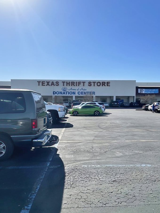 With a huge parking lot out front, Texas Thrift Ingram hides a world of treasures inside—like a secondhand Narnia, it’s far bigger than it looks.