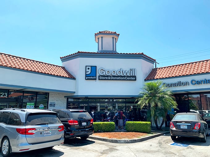 The Spanish-style architecture of this Figueroa Street Goodwill belies the treasure trove waiting inside. Like a piñata of possibilities, it's what's inside that counts.