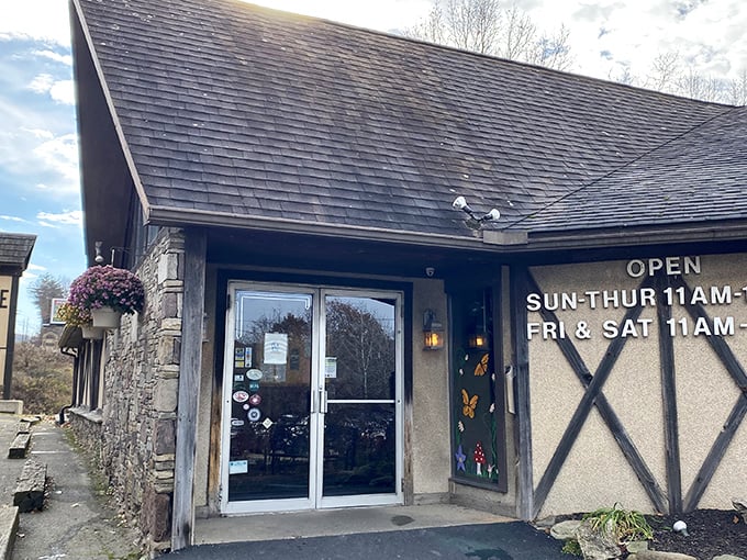 The cozy A-frame of The Fireplace Restaurant draws you in like a woodland retreat. Those crisscrossed beams aren’t just rustic flair—they’re pointing the way to hearty comfort food and timeless, small-town charm.