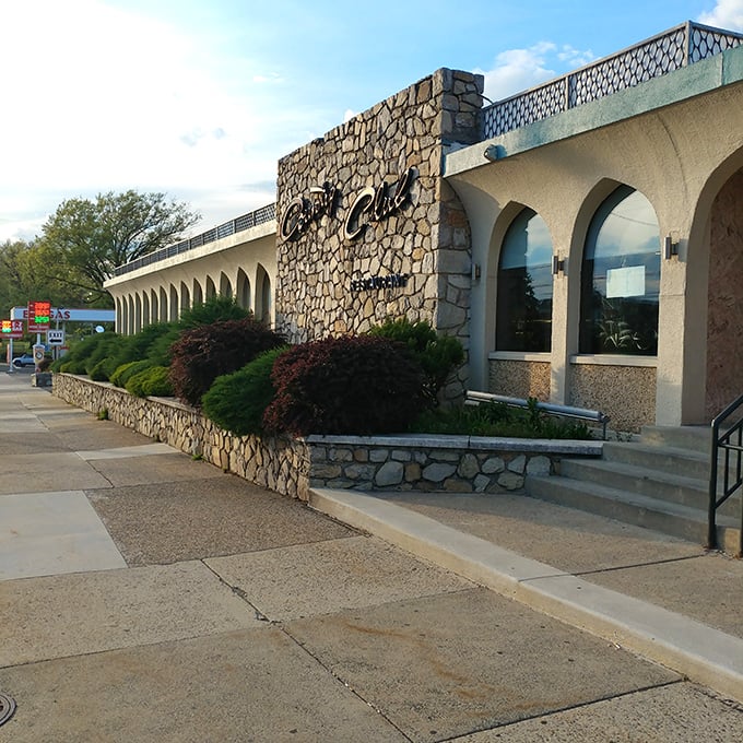 The stone facade of Country Club Diner stands like a mid-century monument to breakfast excellence in Northeast Philadelphia.