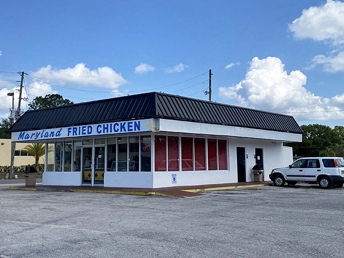 The unassuming exterior of Maryland Fried Chicken stands like a culinary lighthouse amid Orlando's sea of flashy attractions. No frills, just thrills for your taste buds.