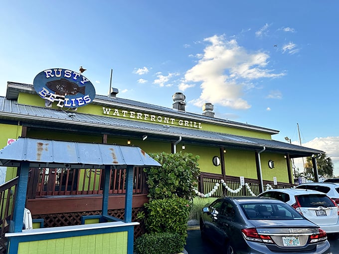 The cheerful yellow walls match the sunny disposition of everyone who's discovered this local treasure.