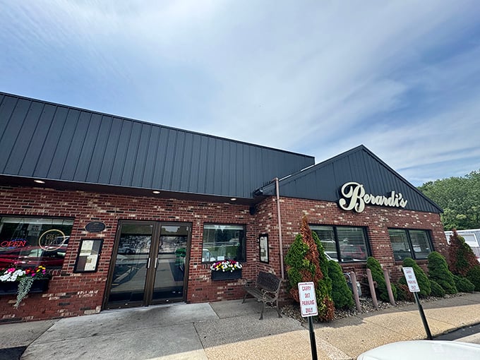 The unassuming brick exterior of Berardi's hides culinary treasures within—like finding a Michelin-worthy meal in your favorite aunt's living room.