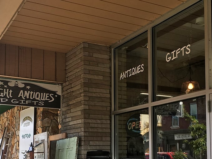 The unassuming storefront of Starlight Antiques belies the wonderland of treasures waiting inside. Vintage charm begins at the doorstep.