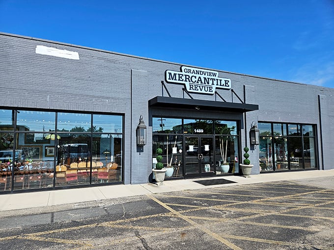The unassuming gray exterior of Grandview Mercantile belies the wonderland of treasures inside, like a speakeasy for furniture enthusiasts.