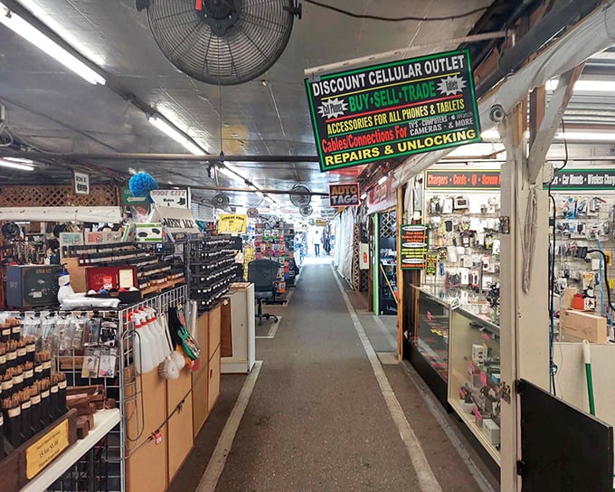 Endless possibilities stretch before you down this corridor of commerce, where treasures and trinkets await at every turn.