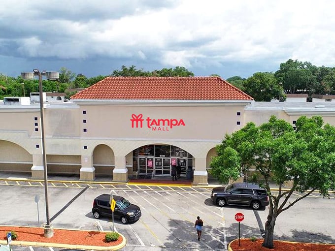 The unassuming exterior of Tampa Mall hides a treasure trove within, like finding a secret passage in your favorite childhood book.