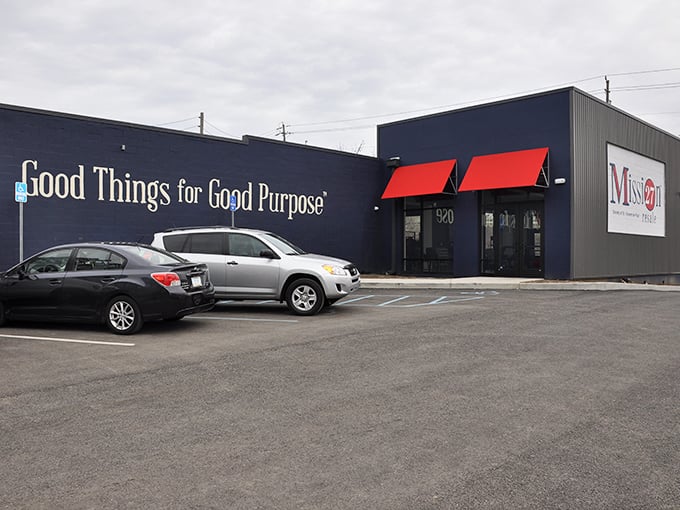 The striking navy blue exterior with its bold "Good Things for Good Purpose" slogan isn't just clever marketing—it's truth in advertising at its finest.